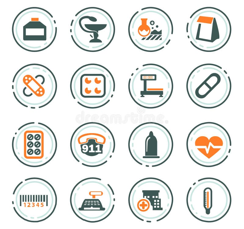 Drug store icons set stock vector. Illustration of human - 155267049