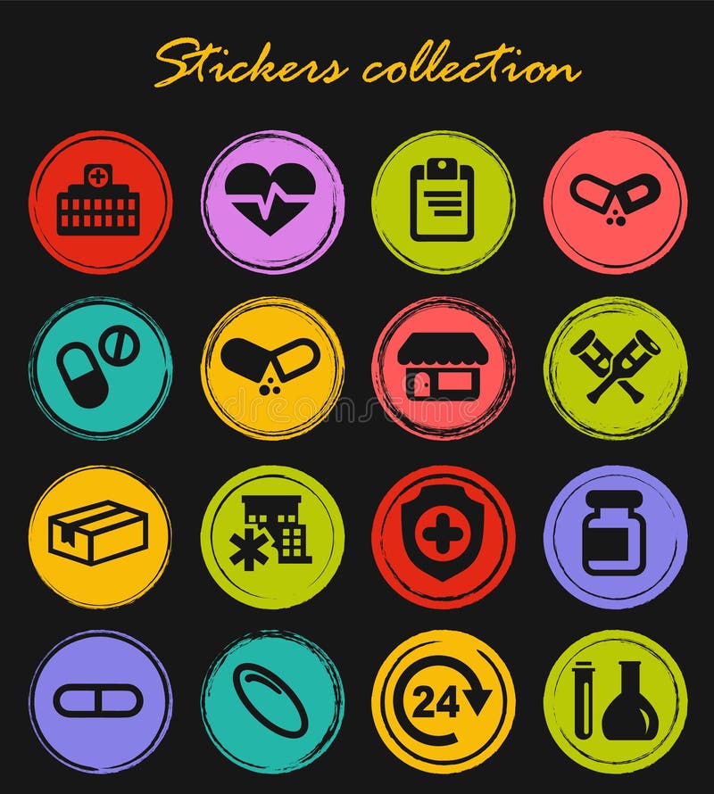 Drug store icons set stock vector. Illustration of service - 246925708