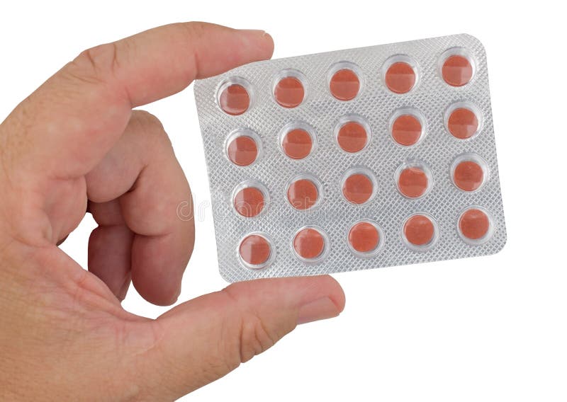 Drug Tablets in Hand Isolated on White Stock Photo - Image of vitamin ...
