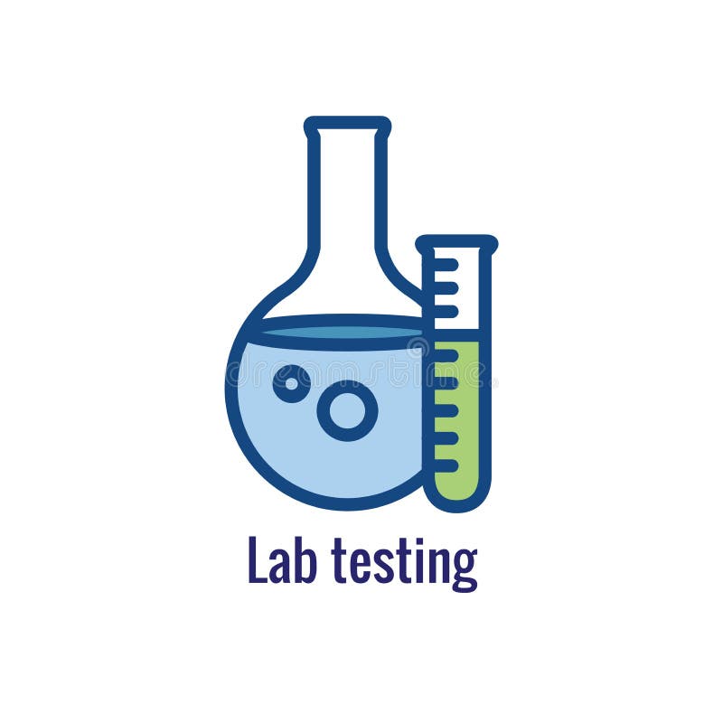 Drug Testing & Safety Approval Icon Vector Graphic W Rounded Edges ...