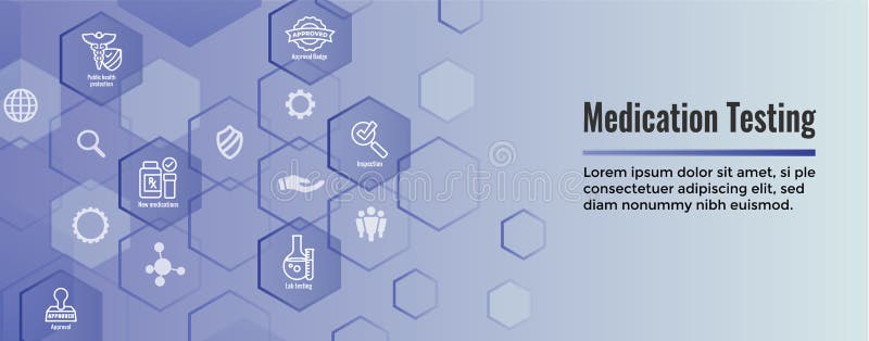 Drug Testing and Process Web Header Banner W Icon Set Stock Vector ...