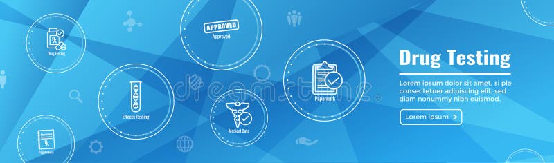 Drug Testing and Process Web Header Banner W Icon Set Stock Vector ...