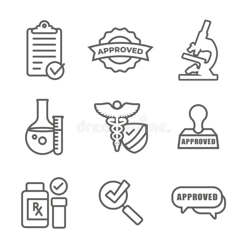 Drug Testing and Safety Icon Set Vector Graphic with Rounded Edges ...