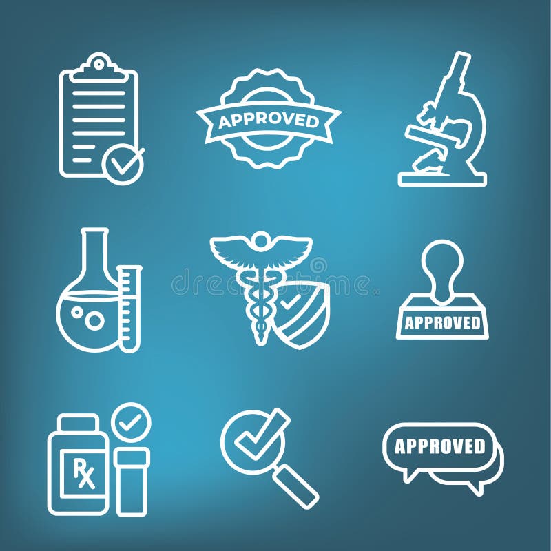 Drug Testing and Safety Icon Set Vector Graphic with Rounded Edges ...
