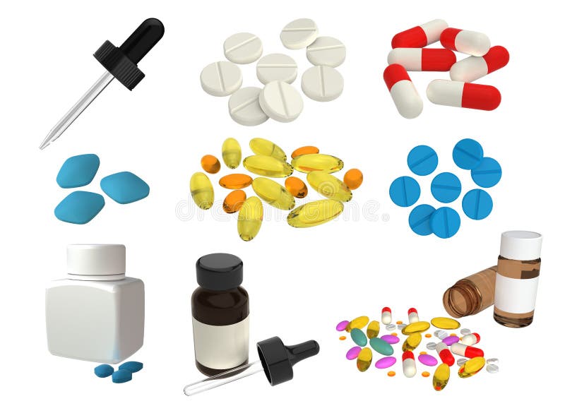 Cartoon Meds. Drugs, Tablet Capsules and Prescription Bottles. Blisters ...