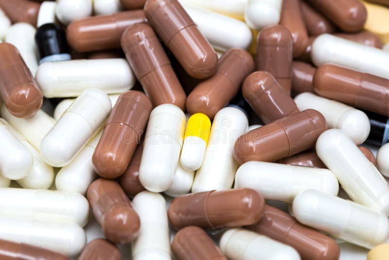 Drugs in capsules stock image. Image of capsule, macro - 75197497