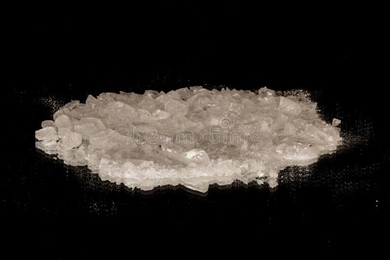 Drugs and Crystal Meths on a Mirror Stock Photo - Image of snow, flour ...