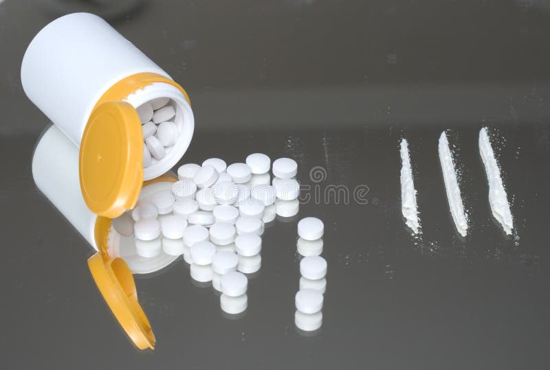 Drugs on a mirror stock image. Image of medicine, tablet - 28669753