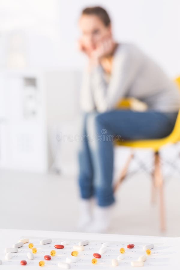 Drugs on table stock image. Image of female, infection - 66416851