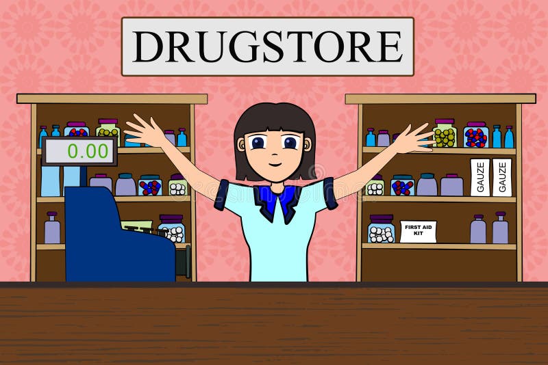 Drugstore stock illustration. Illustration of profession - 24007548