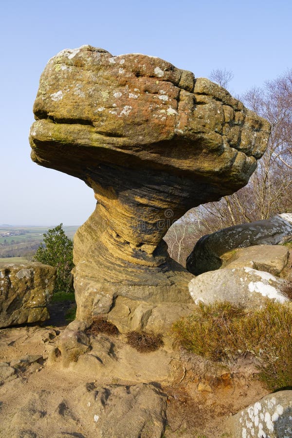 The Druids Desk Gritstone Rock in North Yorkshire Editorial Stock Photo ...