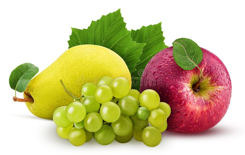 Rode Appel En Gele Peer Met Blad Stock Afbeelding - Image of peren ...