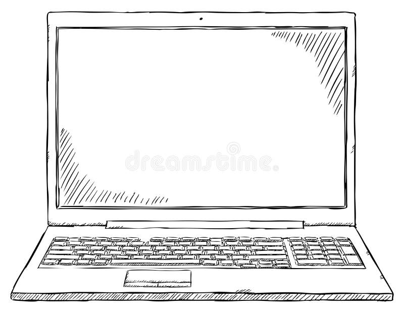 Black and White Sketch Style Hand Drawn Notebook - Front View. Stock ...