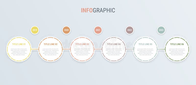 Infographic Template. 6 Steps Rounded Design with Beautiful Vintage ...