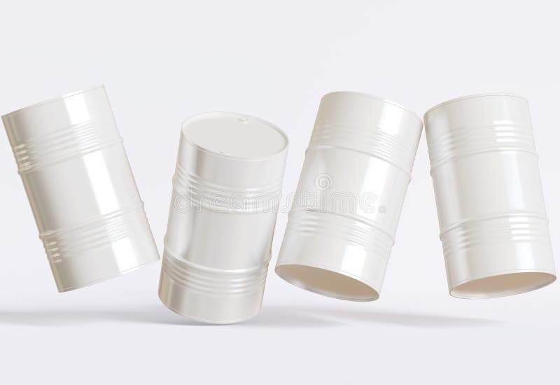 Drum Container White Color Oil Barrel Realistic Texture Rendering 3D ...
