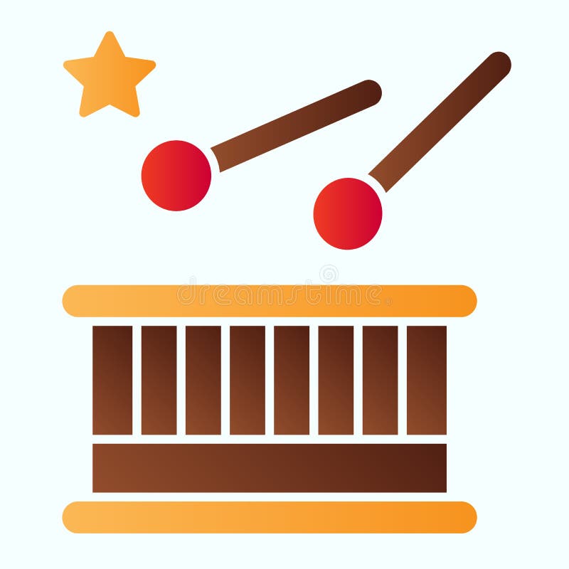 Drum with Drumsticks Flat Icon. Musical Percussion Instrument Vector ...
