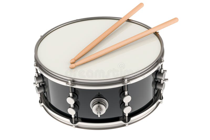 Drum with Drumsticks, Marching Drum. 3D Rendering Stock Illustration ...