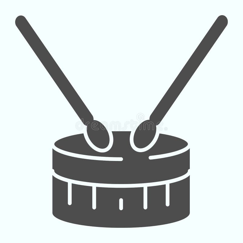 Drum with Drumsticks Solid Icon. Percussion Musical Instrument Vector ...