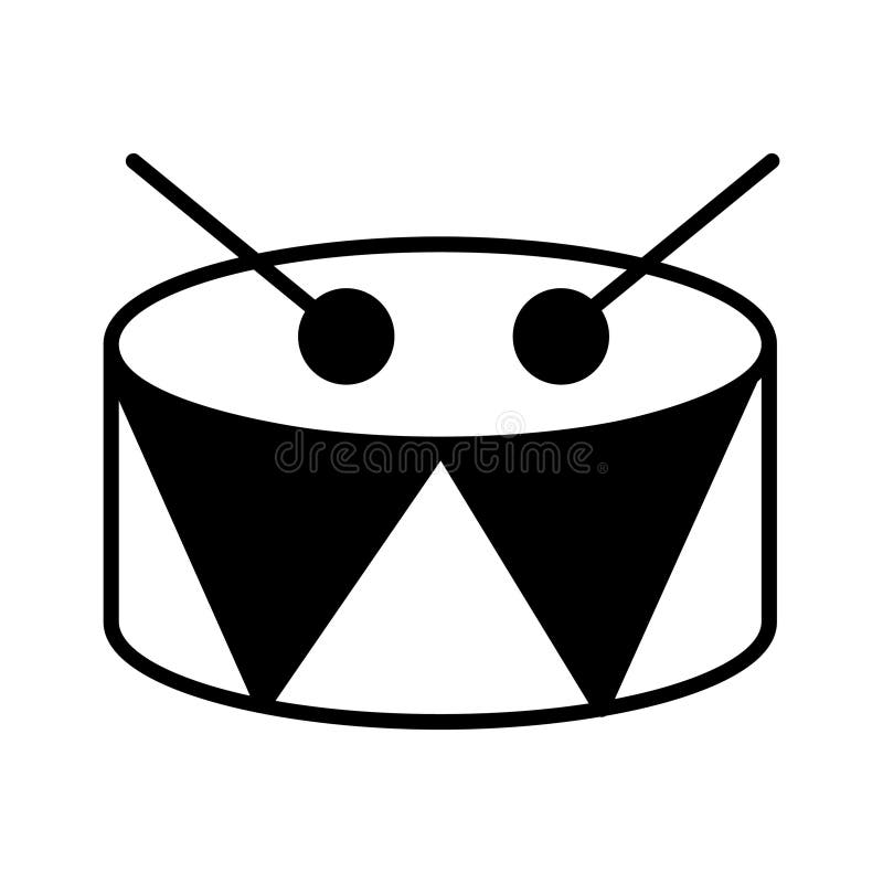Drum with Drumsticks Vector Design, Percussion Instrument, Icon of Drum ...