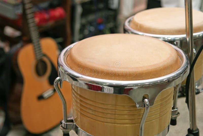 Drum and guitar stock photo. Image of brown, concert - 14700764
