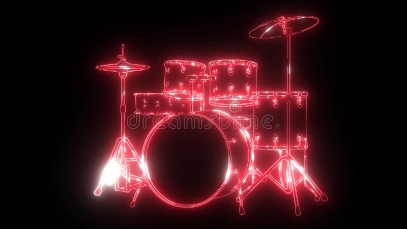 Drum Kit Digital Laser Animation Stock Footage - Video of drawing ...