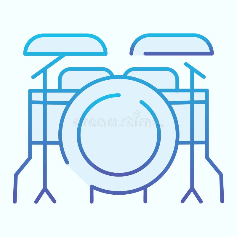 Drum Kit Flat Icon. Drums Vector Illustration Isolated on White Stock ...