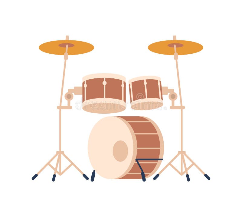 Drum Kit Isolated on White Background. Percussion Instrument, Consists ...
