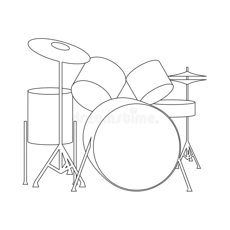 Drum Kit Line Art Vector stock vector. Illustration of drums - 316378862