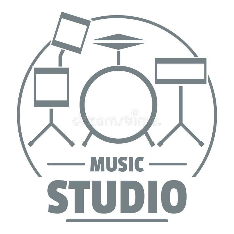 Drum Kit Logo, Simple Gray Style Stock Vector - Illustration of black ...