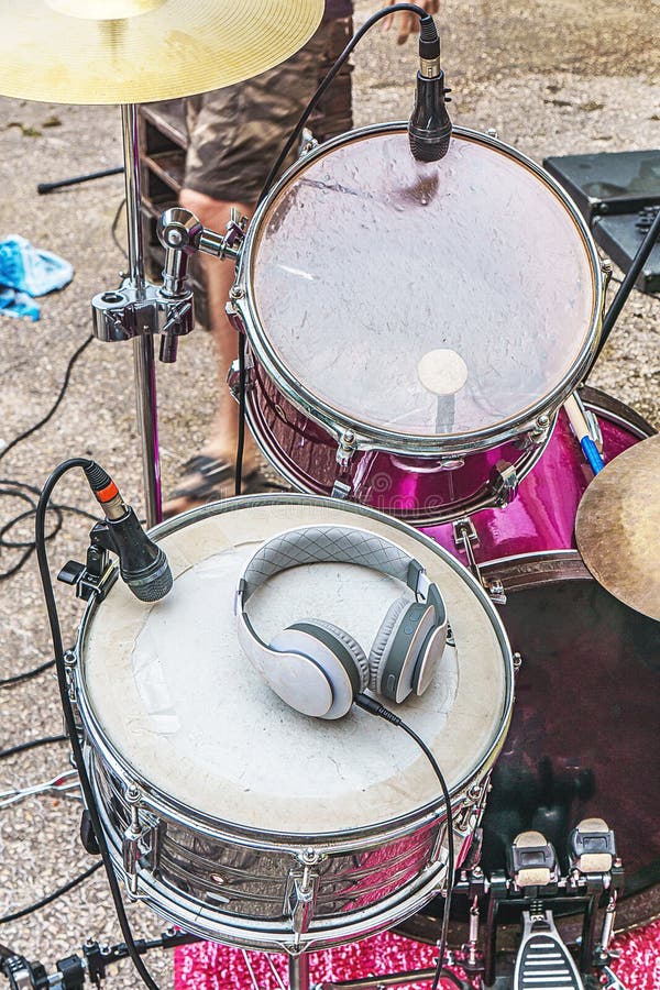 Drum Drum Kit Performance on the Street. Stock Photo - Image of ...