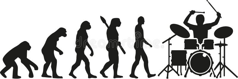 Drum kit player evolution stock vector. Illustration of drum - 107076146