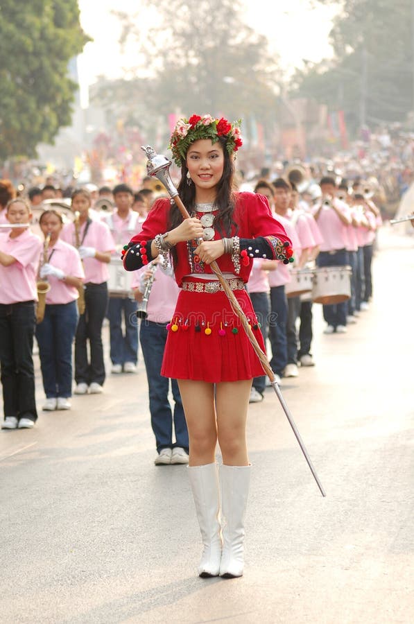 Drum major girl editorial stock image. Image of flower - 21257304
