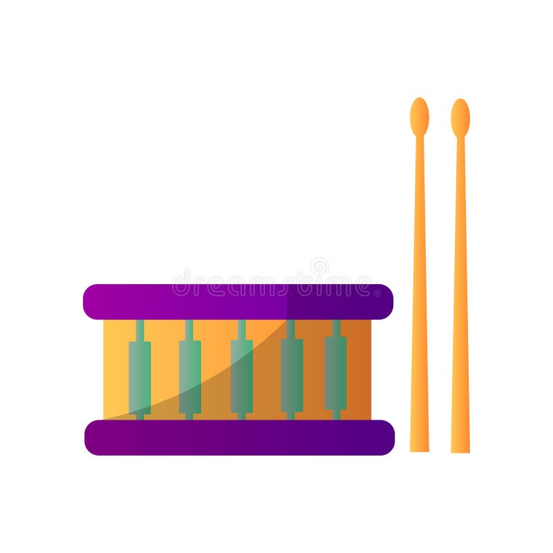 Drum, Percussion Musical Instrument, Vector Illustration. White ...