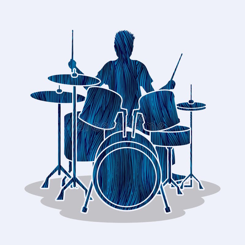 Drum Player Graphic Vector. Stock Vector - Illustration of brush ...