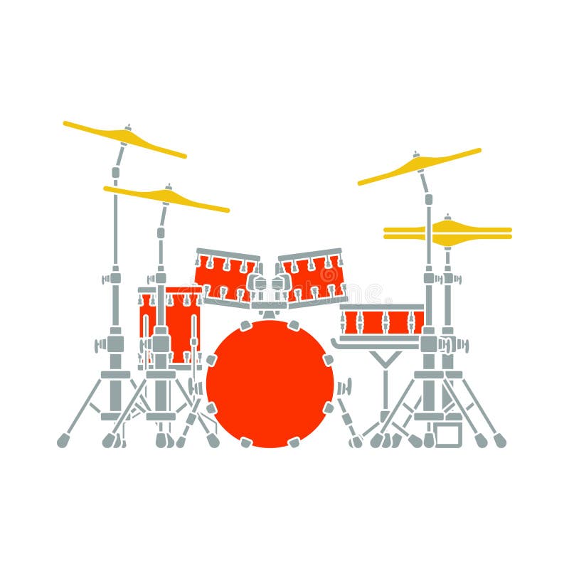 Drum Set Icon stock vector. Illustration of entertainment - 194108552