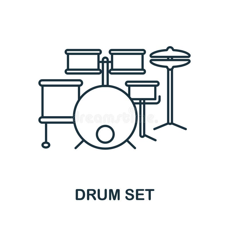 Drum Line Icon. Simple Element from Musical Instruments Collection. Creative Drum Outline Icon ...