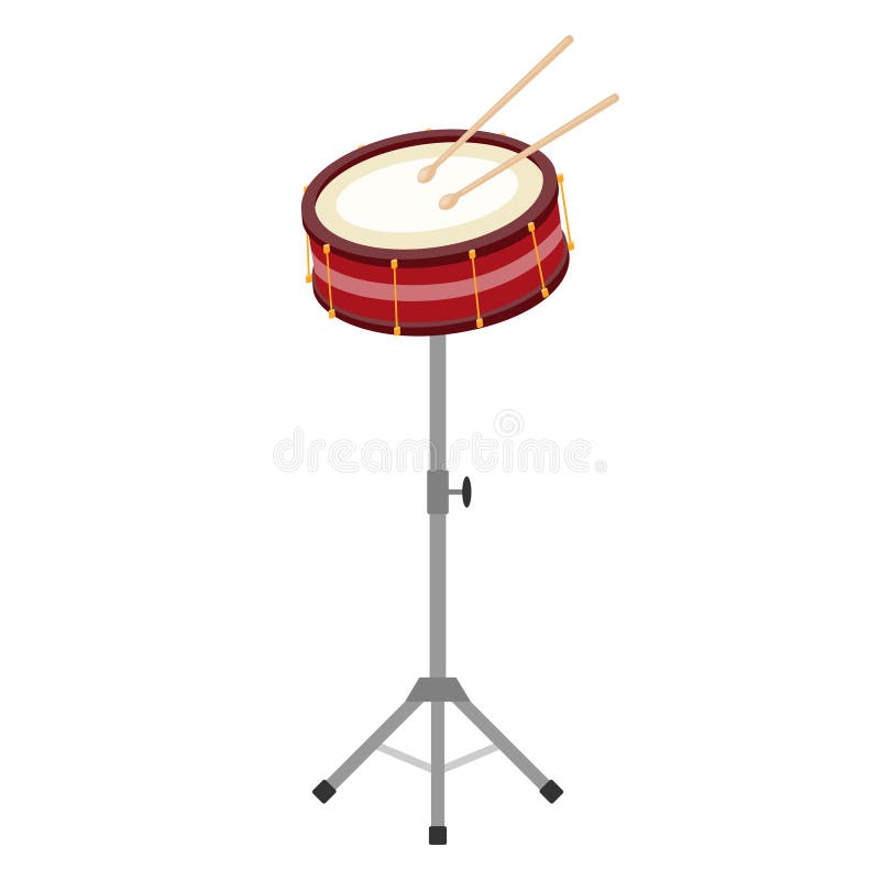 Drum, Set of Realistic Drums Isolated on White. Cartoon, Vector ...