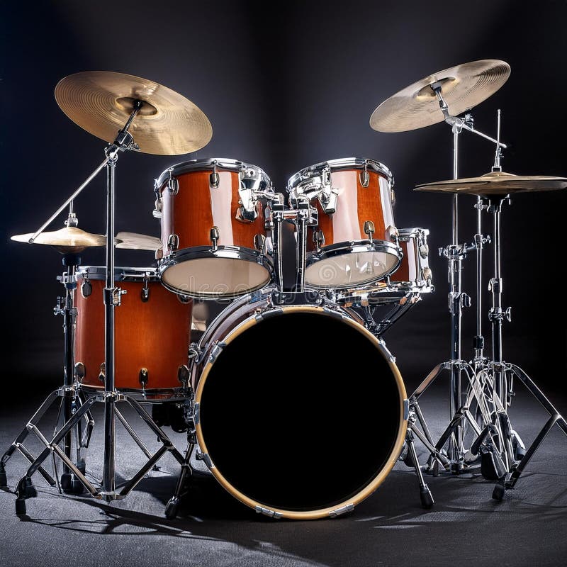 Drum set, AI generated stock illustration. Illustration of cymbals ...