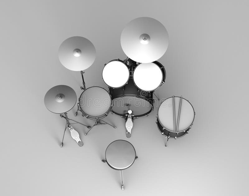 Drum set top view stock illustration. Illustration of rendered - 73193866