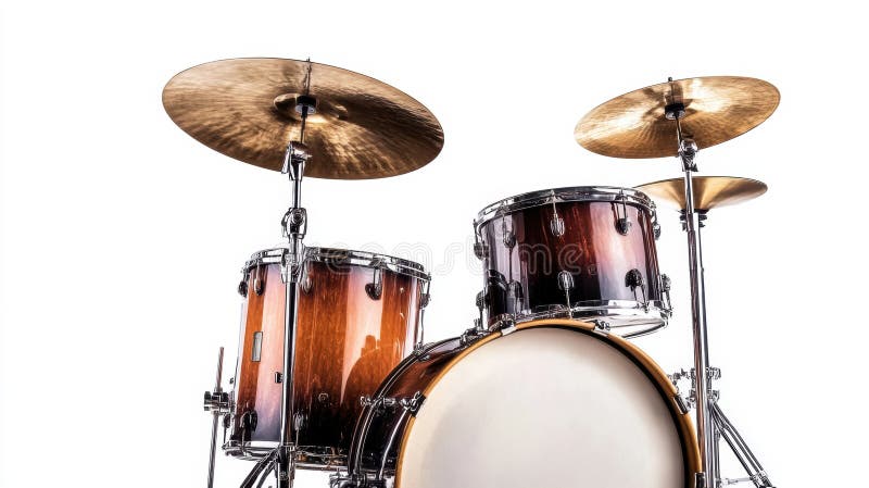 A Drum Set with a White Background and Two Drums, AI Stock Photo ...