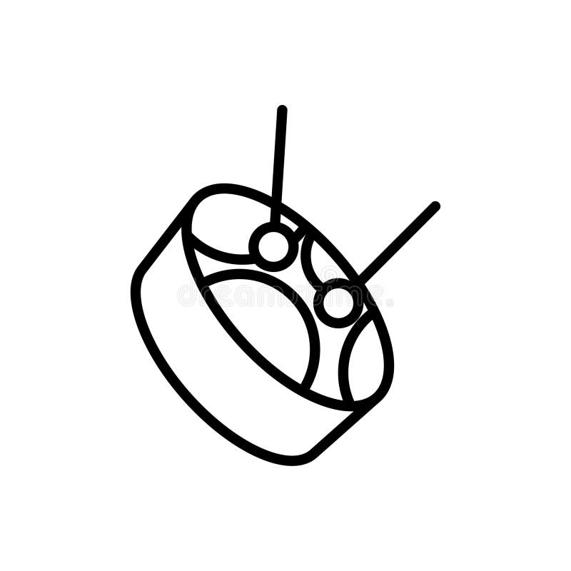 Drum Steelpan Icon Isolated on White Background Stock Vector ...