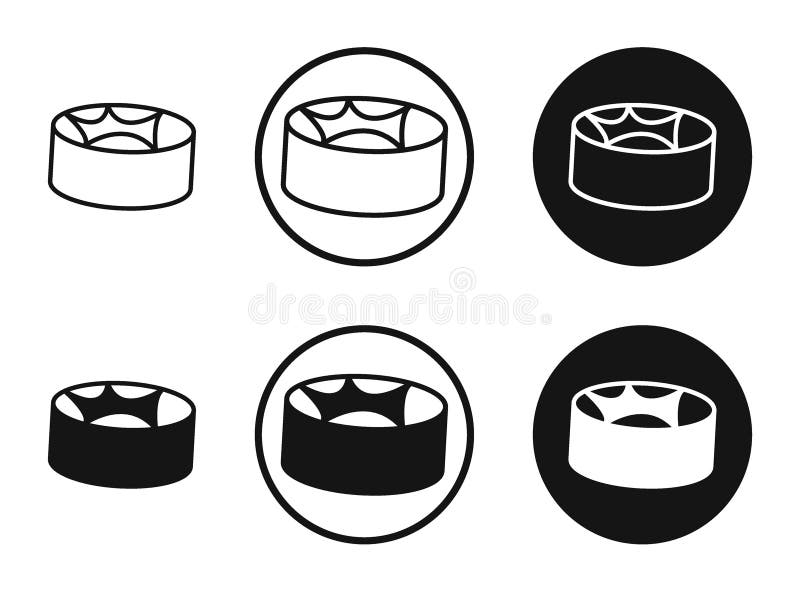 Drum Steelpan Vector Icon Set in Black and White Outlines Stock Vector ...