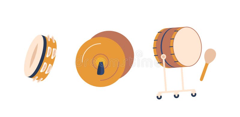 Drum, Tambourine and Brass Plates, Percussion Instruments in Classical ...