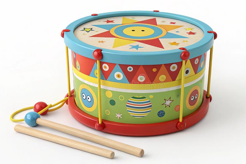 Drum, Toy. Drum Colorful Toy for Children Stock Illustration ...