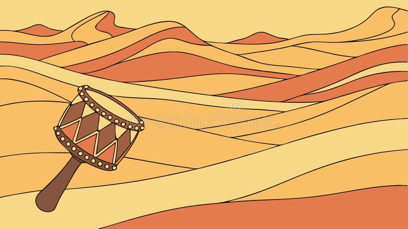 Drum in Vast Desert Dune Landscape, Vector Design Generative AI Stock ...