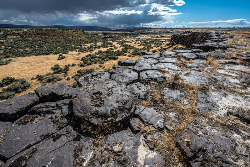 Drumheller Channels National Natural Landmark Stock Image - Image of ...