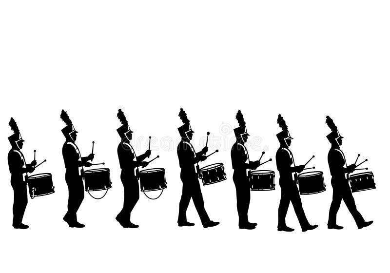 Drumline silhouette stock vector. Illustration of music - 378353239