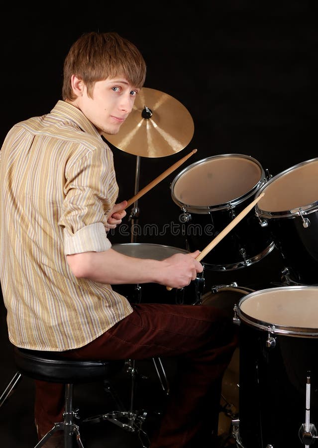 Drummer stock photo. Image of teenager, male, entertainment - 10785362