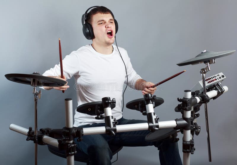 Drummer stock image. Image of band, people, drumstick - 18880277