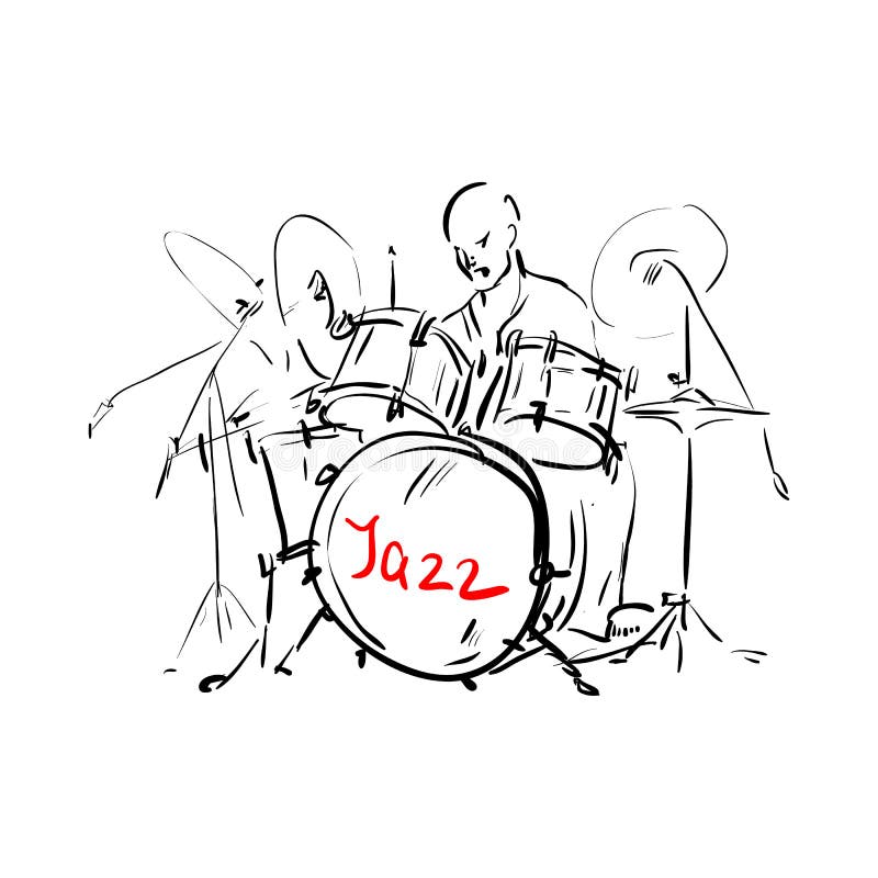 Drummer outline silhouette stock illustration. Illustration of ...